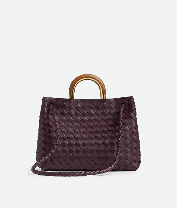 BOTTEGA VENETA ダークブラウン トートバッグ Bottega Veneta Intrecciato Leather Top Handle Bag - Dark Barolo